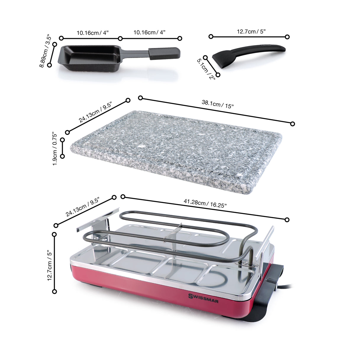 Raclette Grill | Granite Top | Classic Red | Swissmar
