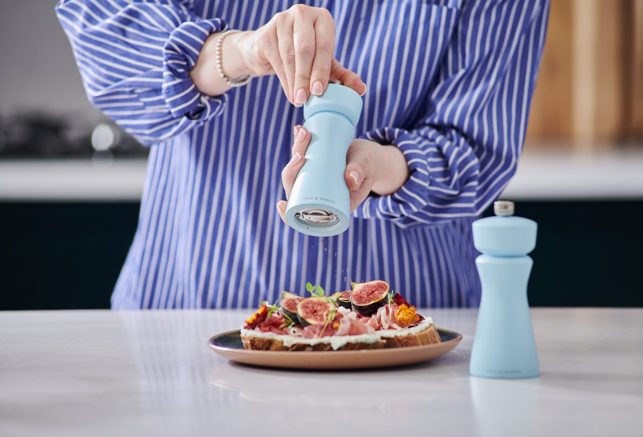 Salt and Pepper Mill | Blue Salt | Kenton | Cole & Mason